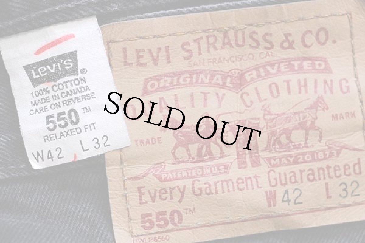 90s カナダ製 Levi'sリーバイス 550 ブラック デニムパンツ w42 L32★160 - Sixpacjoe Web Shop